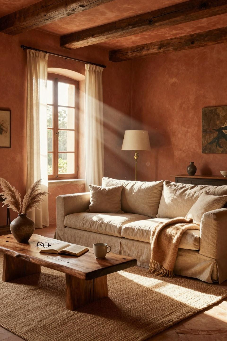 25 living rooms that feel like golden hour wrapped in terracotta and ...
